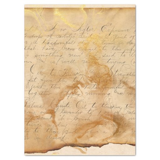 Vintage Distressed Letter with Cursive Decoupage Tissue Paper | Zazzle