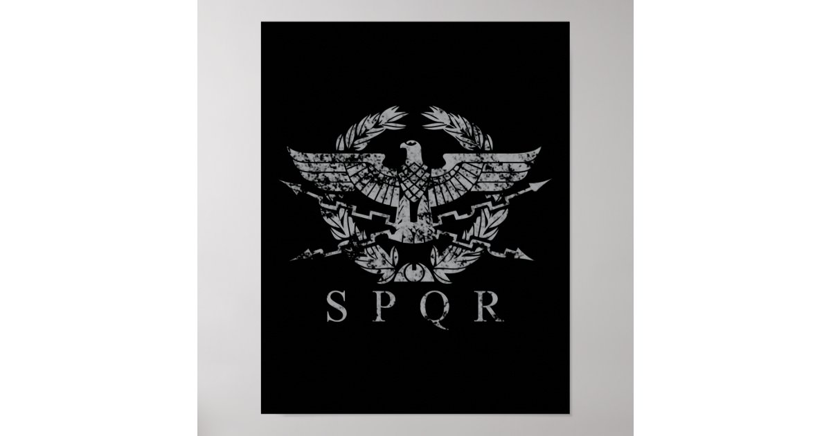 Vintage Distressed SPQR The Roman Empire Emblem Poster | Zazzle