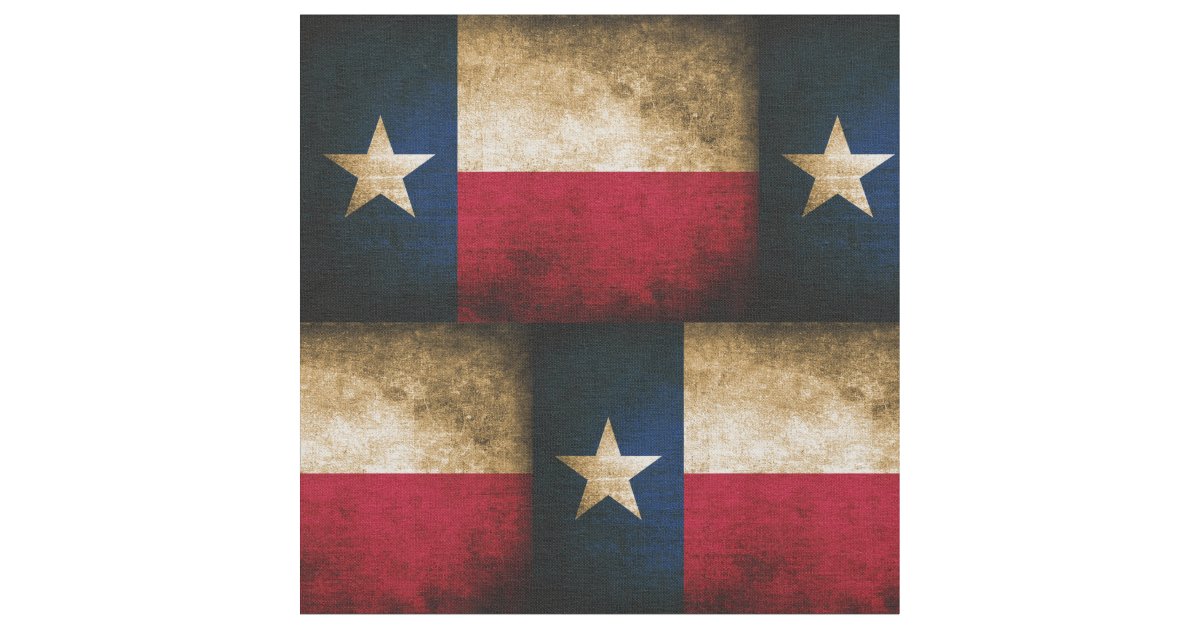 Vintage Distressed Texas Flag Fabric | Zazzle