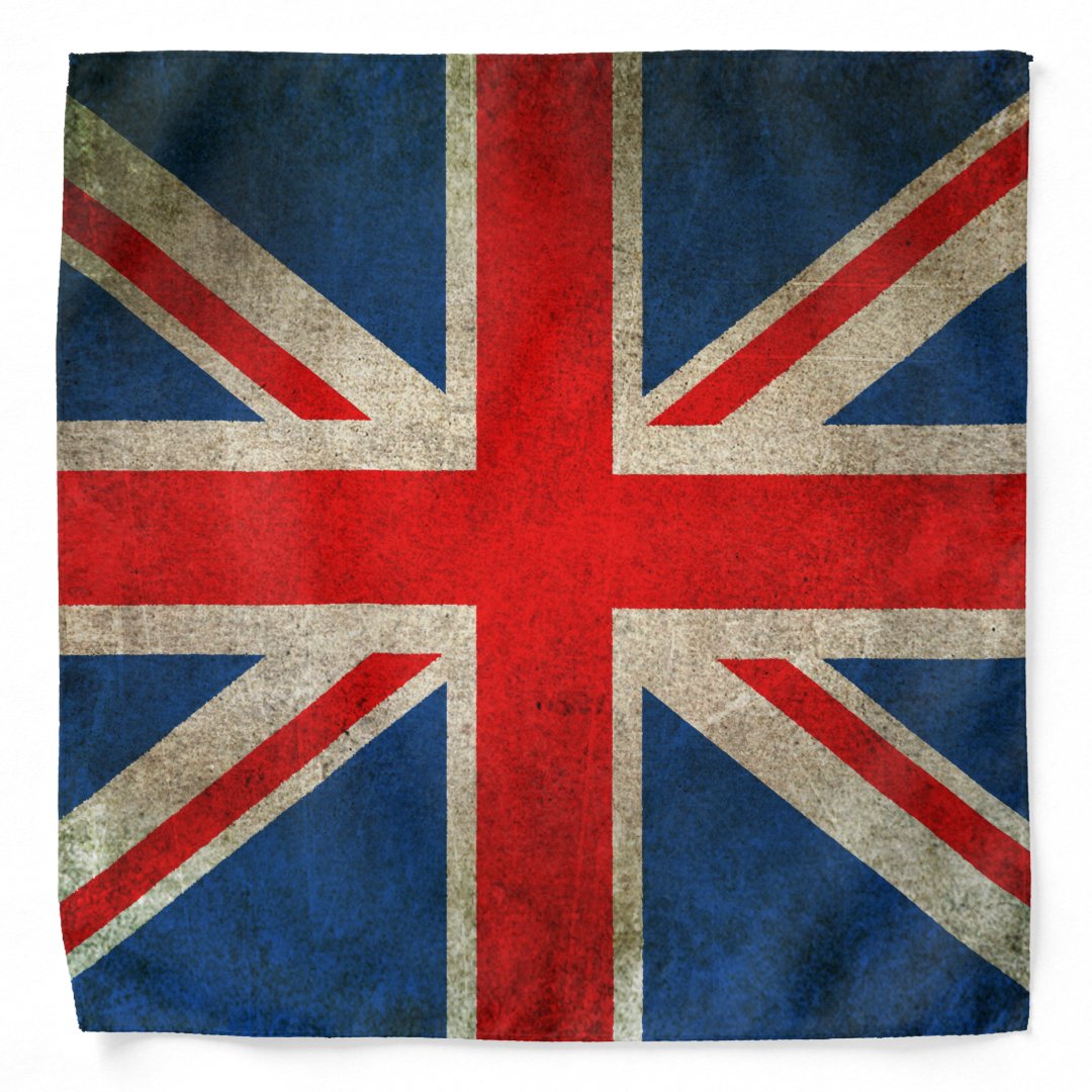 Vintage Distressed Union Jack Flag of The UK Bandana | Zazzle