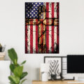 Vintage Distressed USA Flag Christian Poster | Zazzle