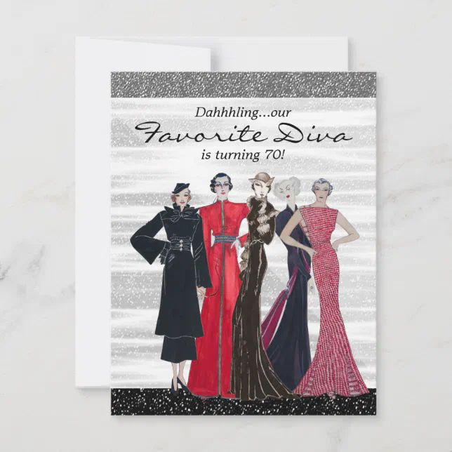 Vintage Diva Birthday Party Invitation | Zazzle
