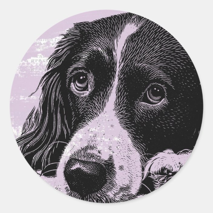 Vintage Dog Classic Round Sticker | Zazzle.com