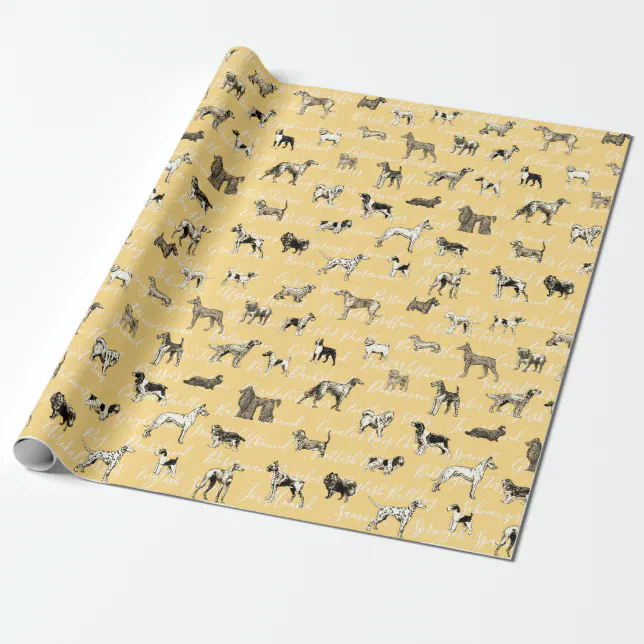 Vintage Dogs Wrapping Paper | Zazzle