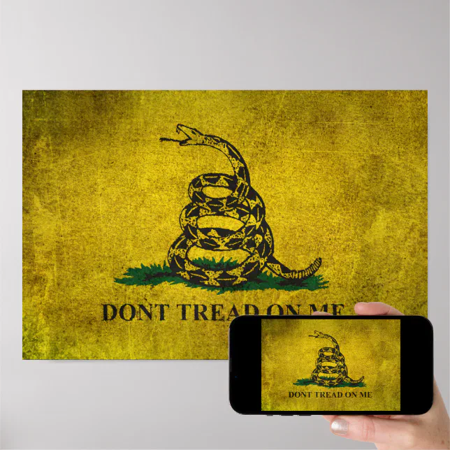 Vintage Don’t Tread on Me Gadsden Flag Poster | Zazzle