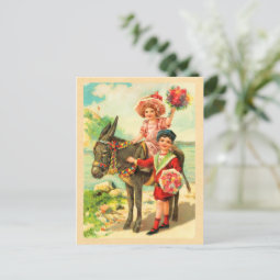 Vintage Donkey Birthday Postcard | Zazzle