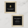 Vintage Door Knocker Logo Gold/Black Border Square Business Card | Zazzle