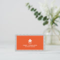 Vintage Door Knocker Logo Gray/Orange Border Business Card | Zazzle