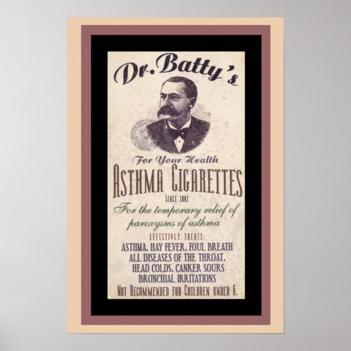 Vintage Dr. Batty's Cigarette Ad Poster | Zazzle