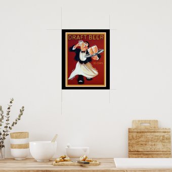 Vintage Draft Beer Poster 16x20 | Zazzle