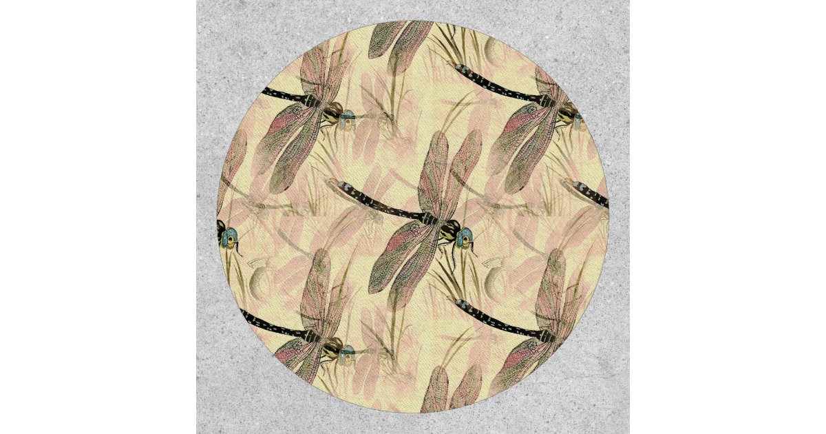 Vintage Dragonfly Print Patch | Zazzle