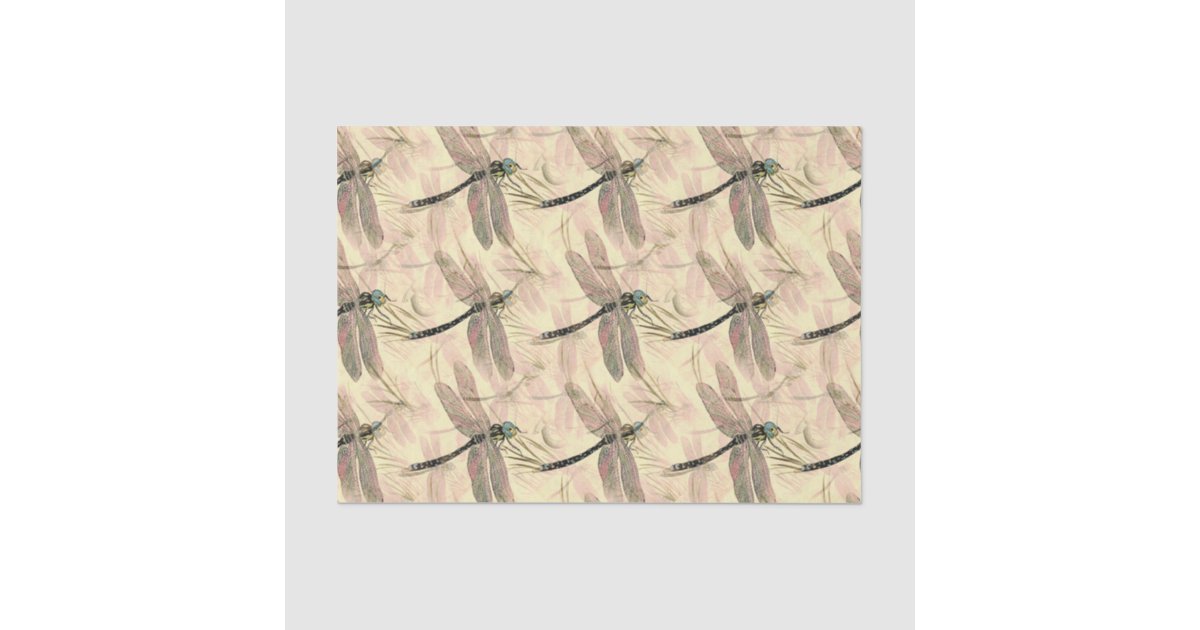 Vintage Dragonfly Print Tissue Paper | Zazzle