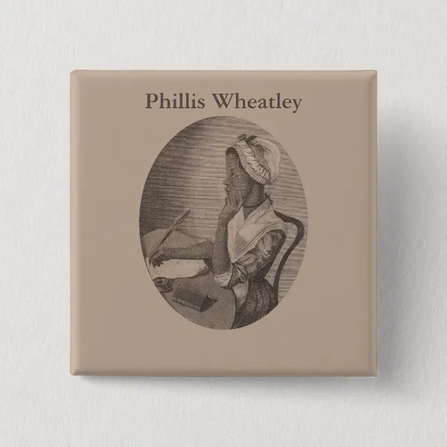 Vintage Drawing of Poet Phillis Wheatley Button | Zazzle