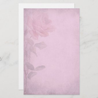 Vintage Dusky Pink Rose Writing Paper | Zazzle