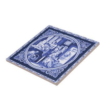 Vintage Dutch Blue Delft tile design | Zazzle