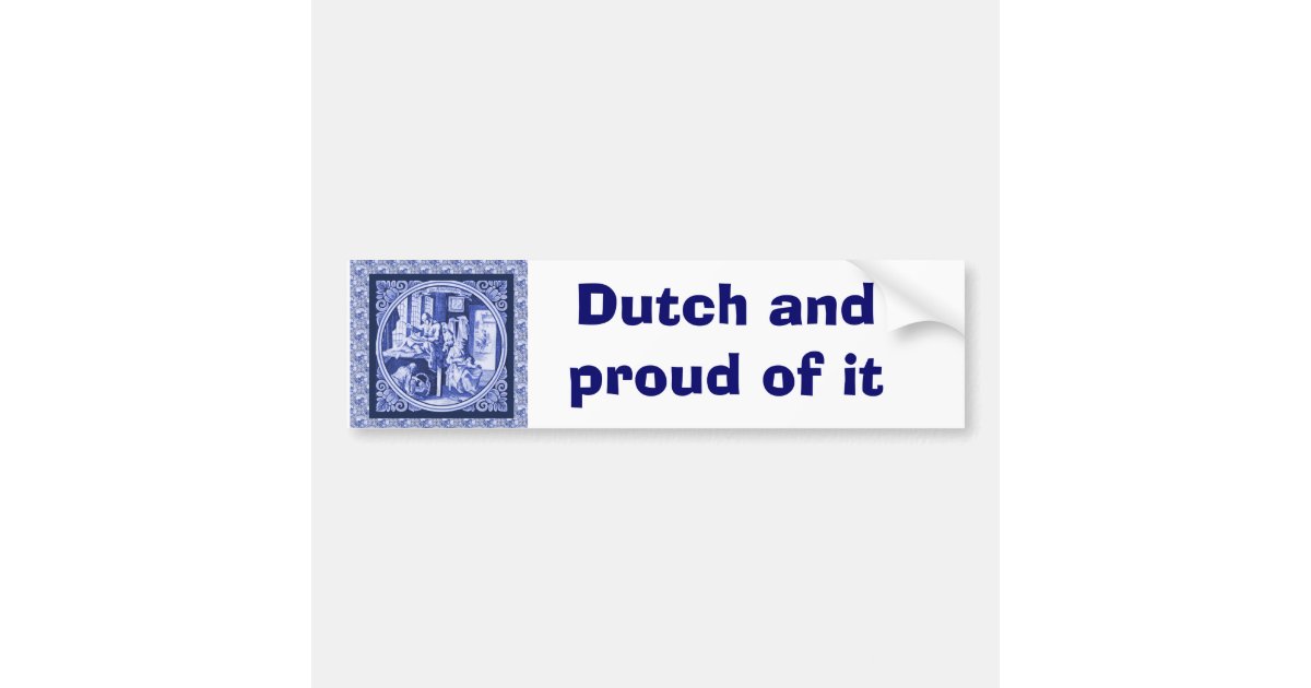 Vintage Dutch Blue Delft tile design Bumper Sticker | Zazzle