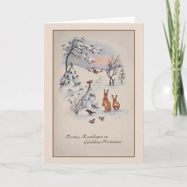 Vintage Dutch Christmas and New Year Card | Zazzle