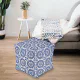Vintage Dutch Style Blue on White Tiles - add text Pouf | Zazzle