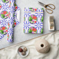 Vintage Dutch Tiles Delftware Tulips Holland Wrapping Paper | Zazzle