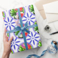 Vintage Dutch Tiles Delftware Tulips Holland Wrapping Paper | Zazzle