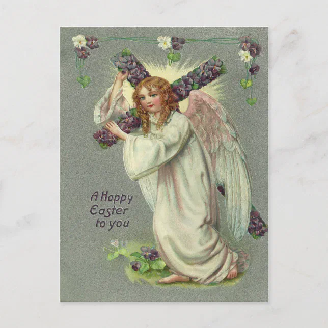 Vintage Easter Angel Holiday Postcard | Zazzle