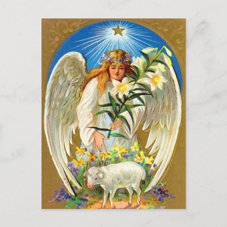 Vintage Easter Angel Postcard | Zazzle
