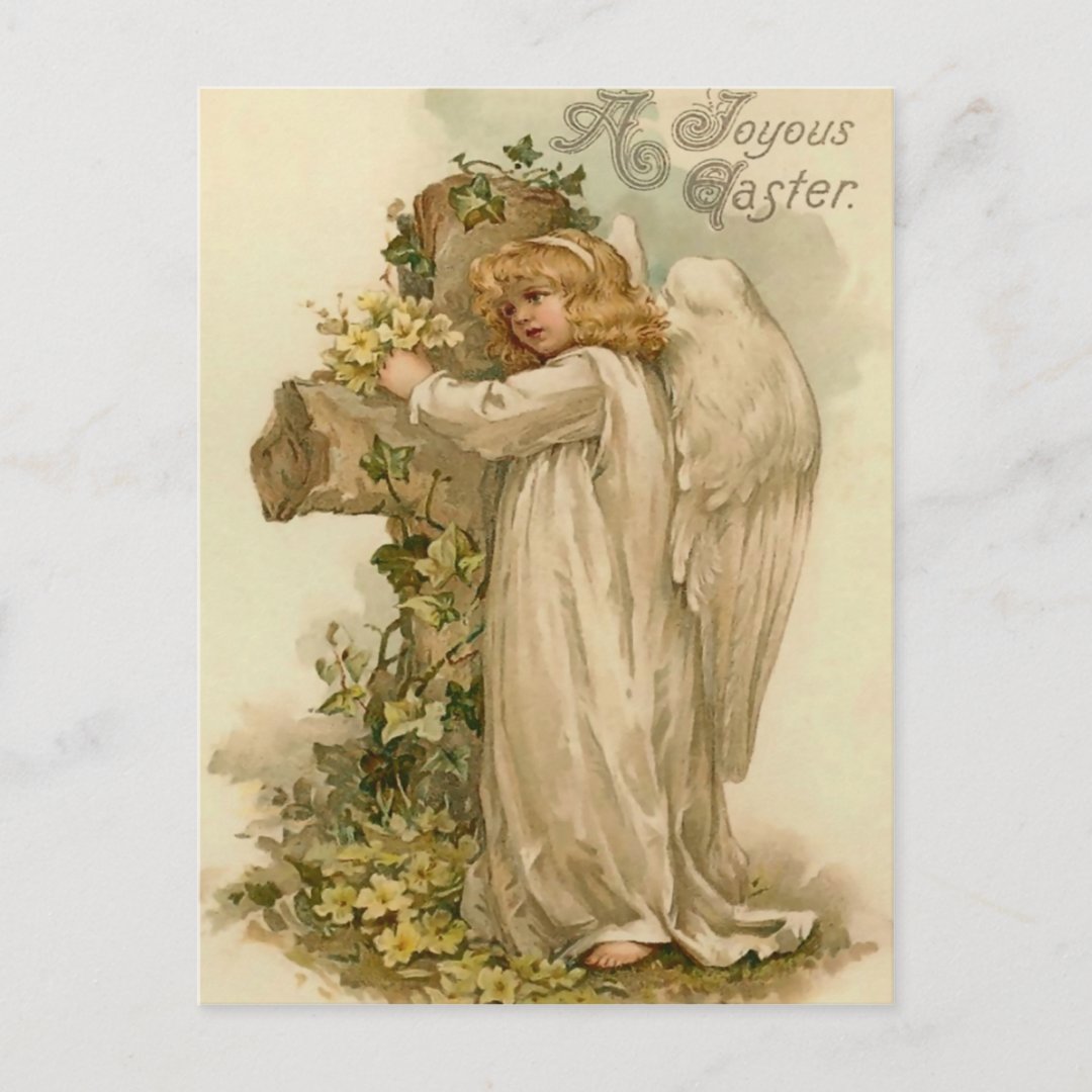 Vintage Easter Angel Postcard | Zazzle