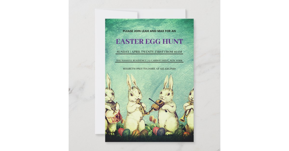 Vintage Easter Brunch Egg Hunt Invitation | Zazzle