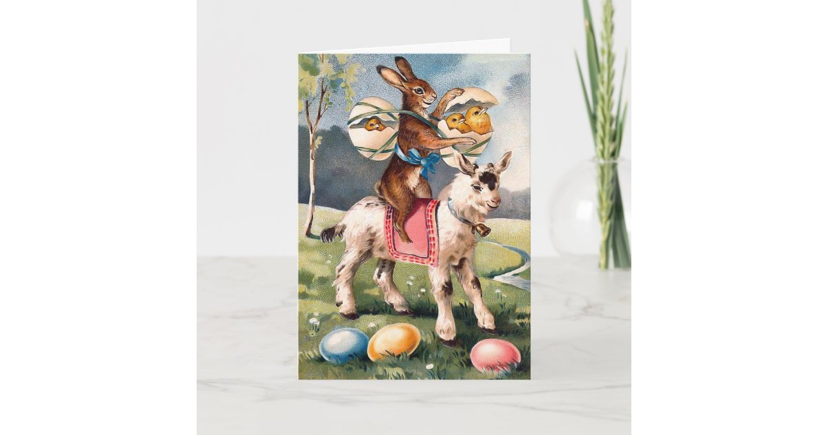 Vintage Easter Bunny Card | Zazzle