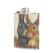 Vintage Easter bunny family Flask | Zazzle