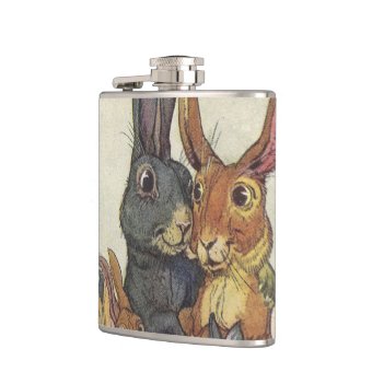 Vintage Easter bunny family Flask | Zazzle