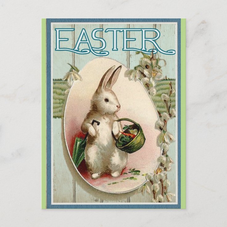 Vintage Easter Bunny Holiday Postcard | Zazzle