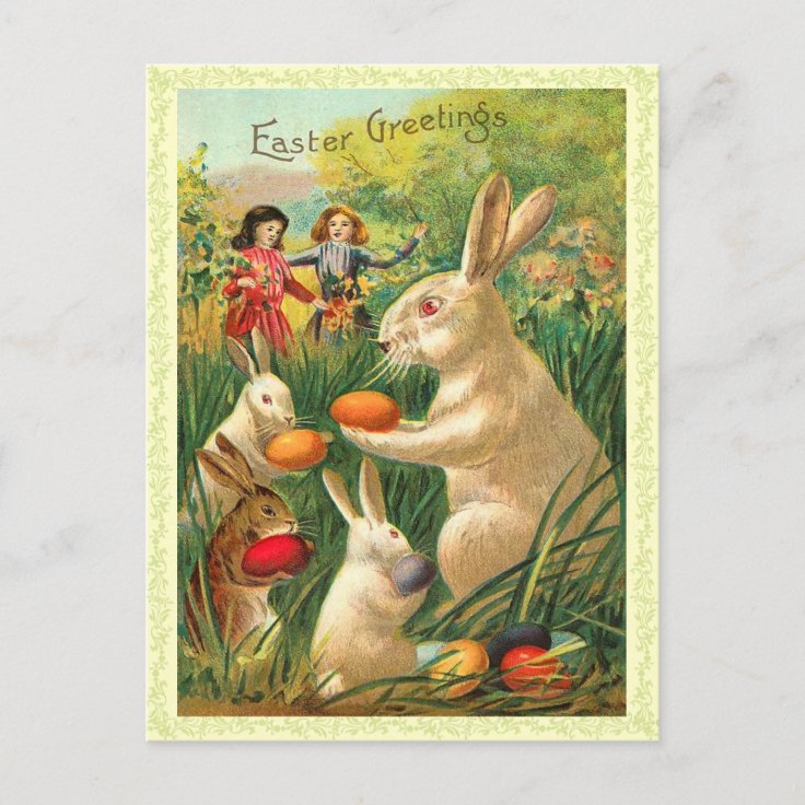 Vintage Easter Bunny Postcard | Zazzle
