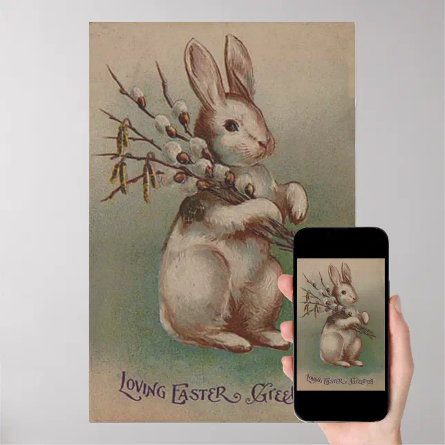 Vintage Easter Bunny Rabbit Poster | Zazzle