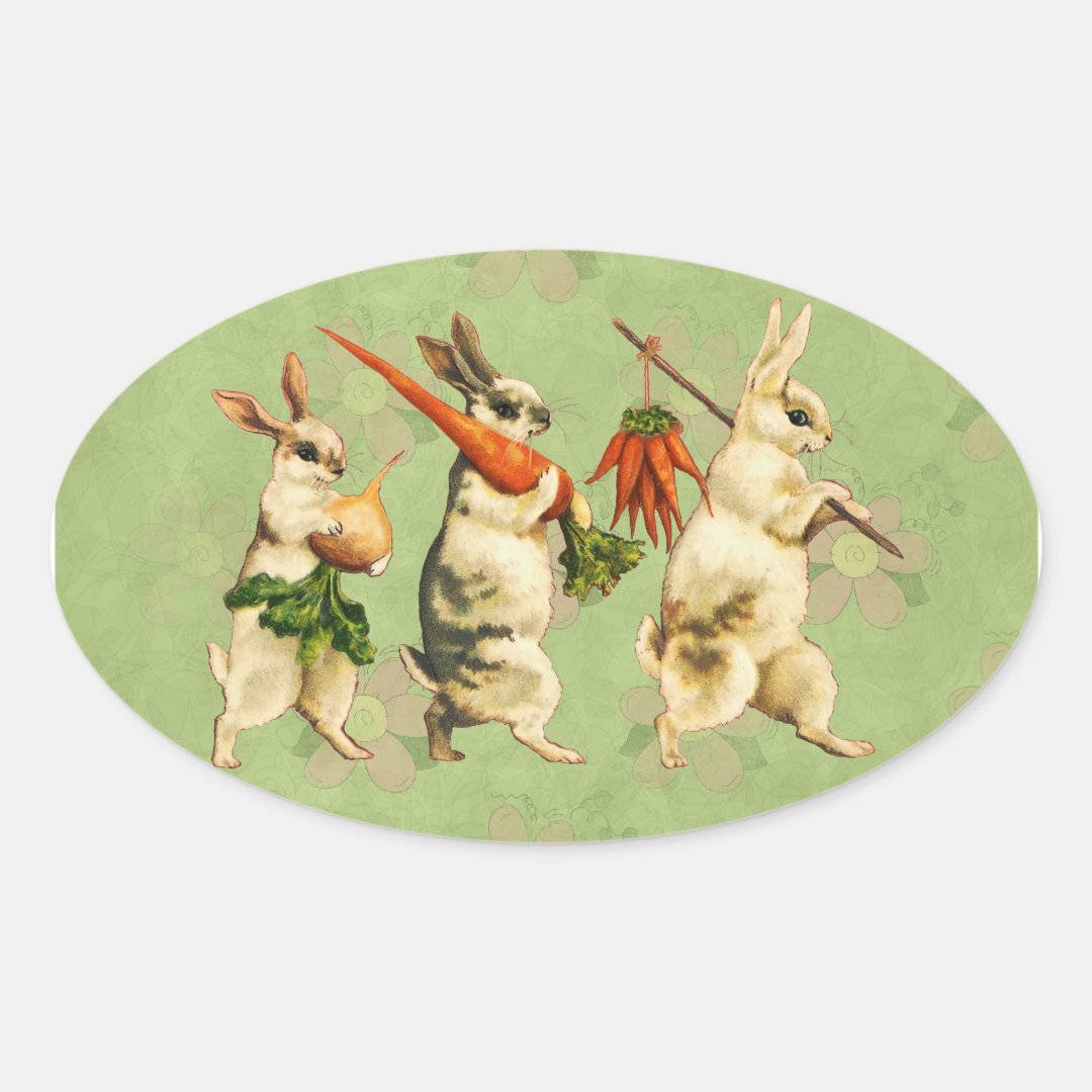 Vintage Easter Bunny Stickers | Zazzle