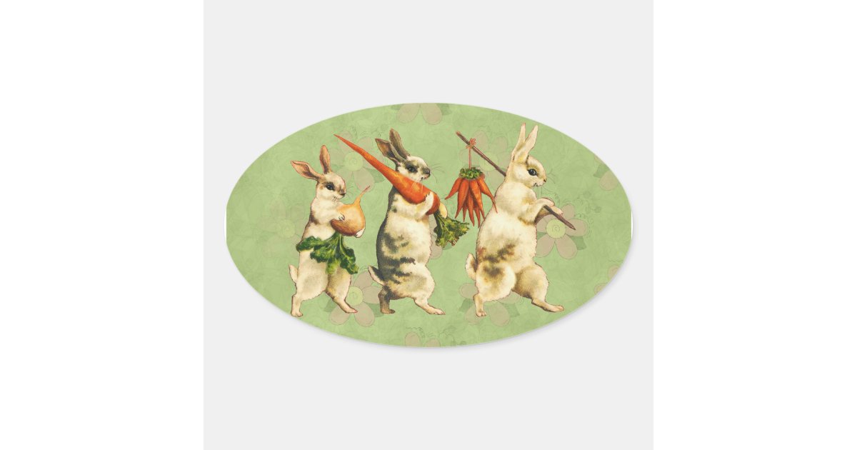 Vintage Easter Bunny Stickers | Zazzle