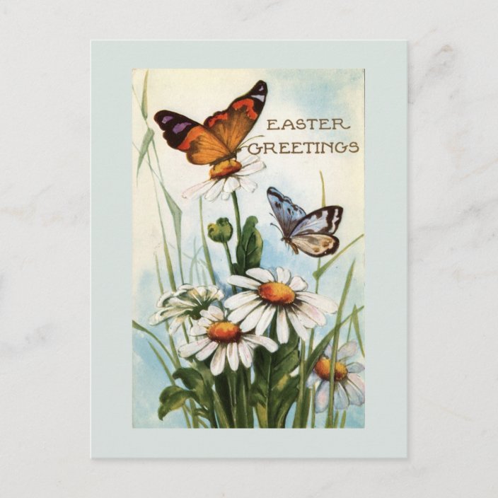 Vintage Easter Butterflies Post Card | Zazzle.com