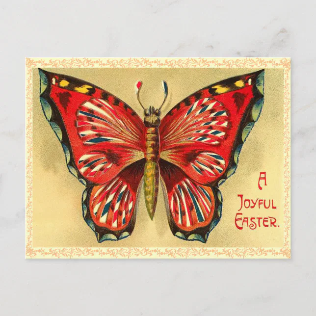 Vintage Easter Butterfly Postcard | Zazzle