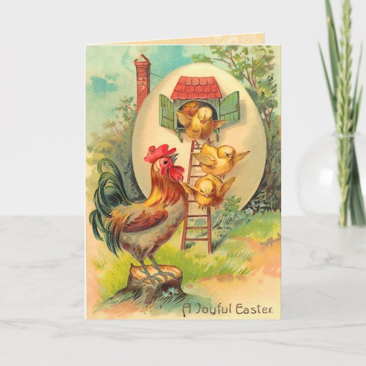 Vintage Easter Chick Card | Zazzle