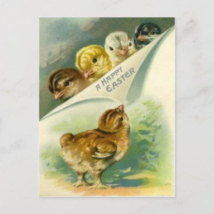 Vintage Easter Chicks Easter Card | Zazzle