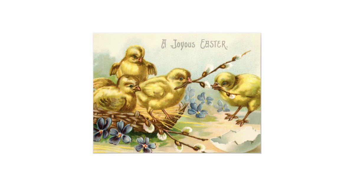 Vintage Easter Chicks Party Invitation | Zazzle.com
