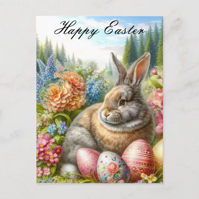 Vintage Easter Rabbit Holiday Postcard | Zazzle