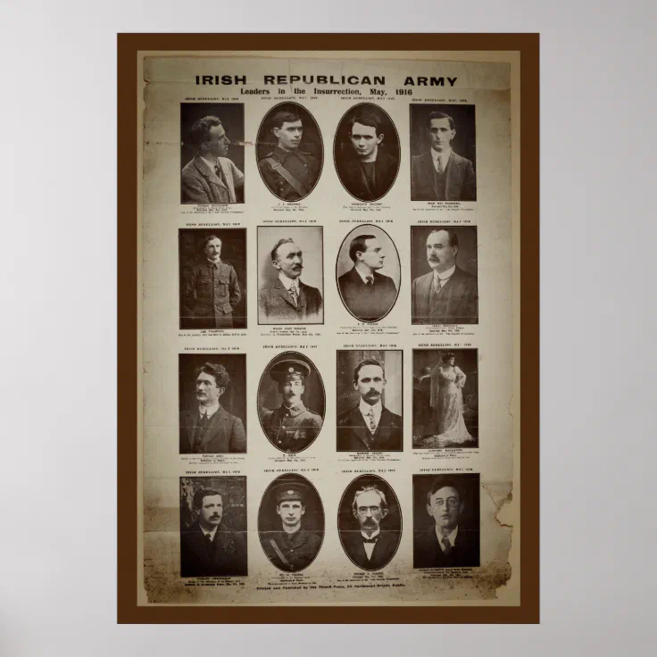 Vintage Easter Rising Leaders Poster | Zazzle