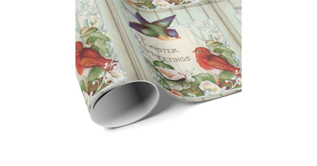Vintage Easter Spring Wrapping Paper | Zazzle