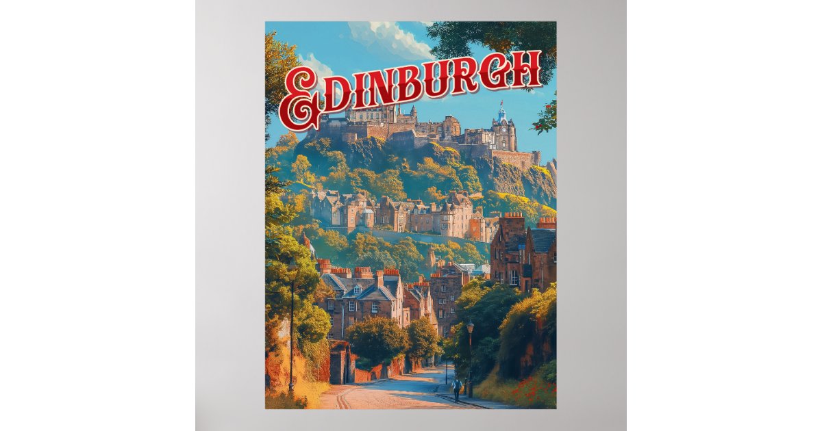 Vintage Edinburgh Poster | Zazzle