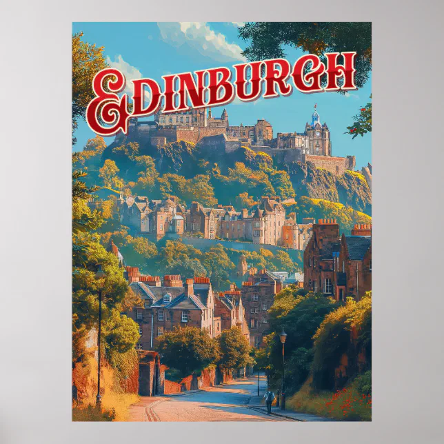 Vintage Edinburgh Poster | Zazzle