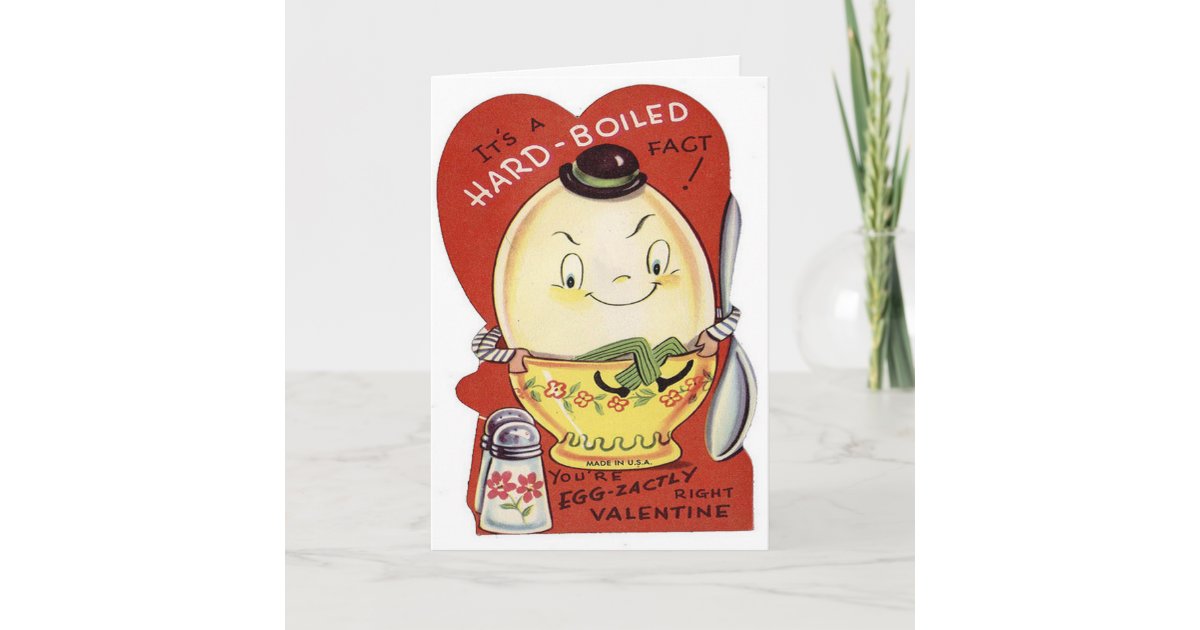 Vintage Eggcellent Valentine's Day Card | Zazzle