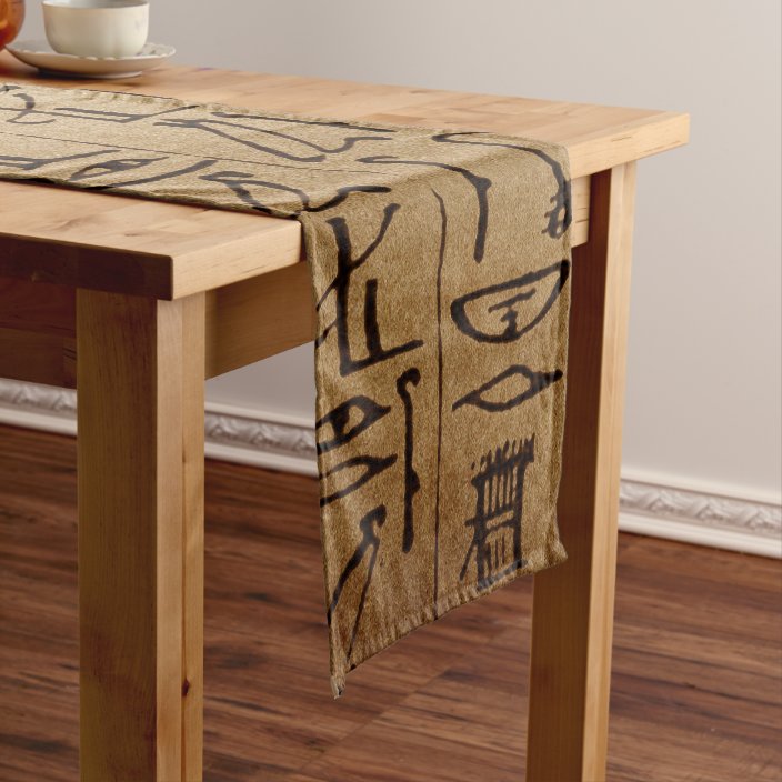 Vintage Egyptian Hieroglyphics Paper Print Short Table Runner | Zazzle.com