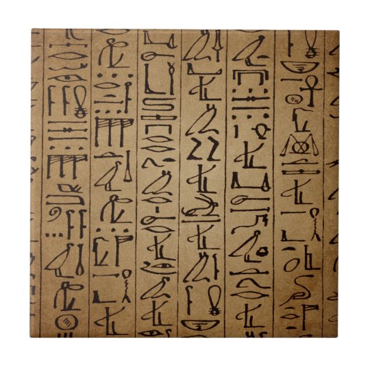 Vintage Egyptian Hieroglyphics Paper Print Tile | Zazzle.com