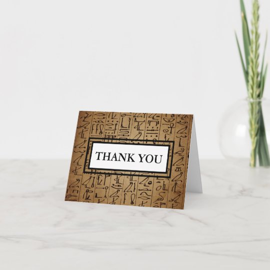 Vintage Egyptian Hieroglyphics Thank You Note | Zazzle.com